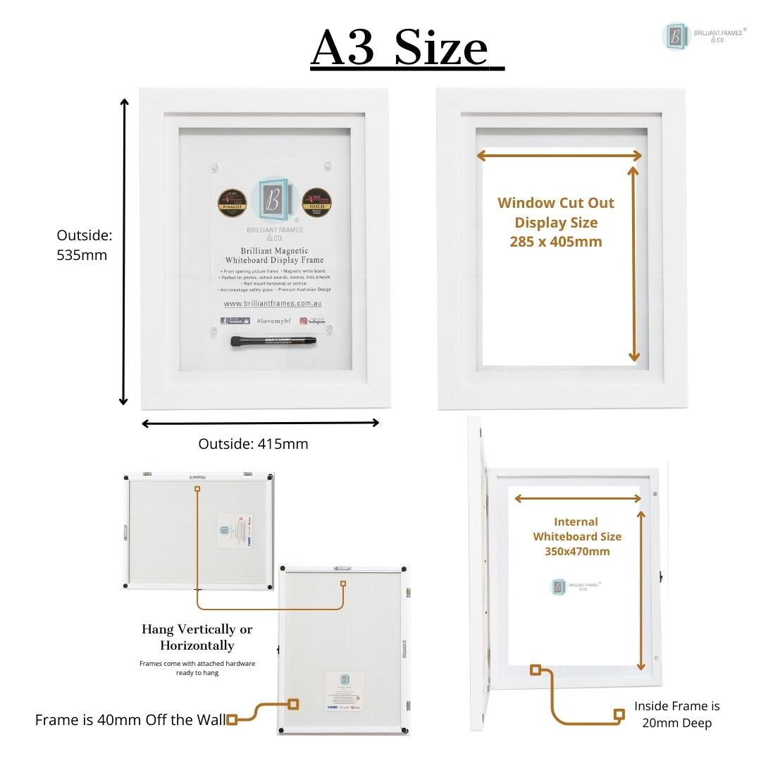 A3 Brilliant Frame | Picture Frame + Magnetic Whiteboard | Art Display ...